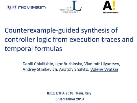 Counterexampleguided Synthesis Of Controller Logic From Execution Traces