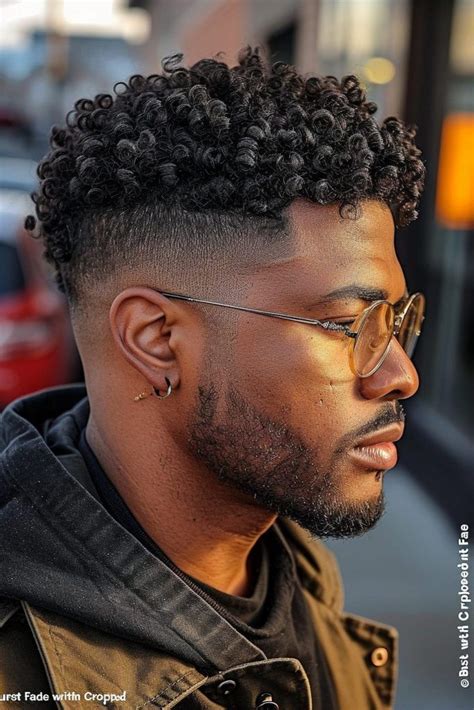 Burst Fade With Cropped Curls Black Men Haircut Men Haircut Curly