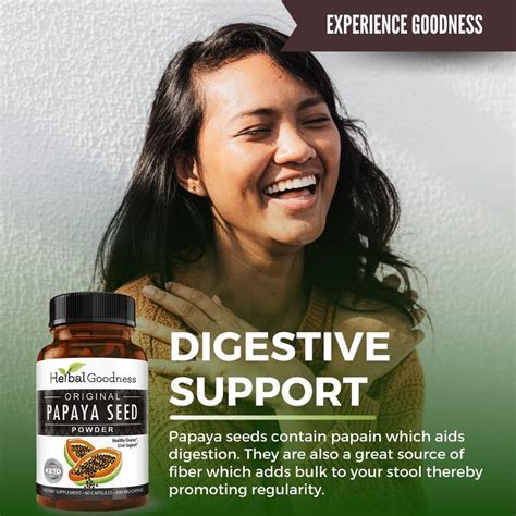 Herbal Goodness Papaya Seed Powder Capsules Natural Cleanse For Colon