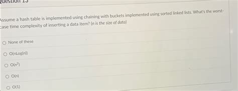 Solved Assume A Hash Table Is Implemented Using Chaining