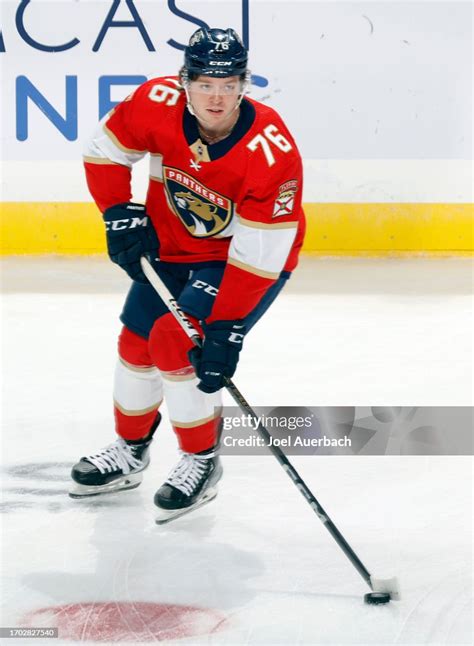 Ryan Mcallister Of The Florida Panthers Skates With The Puck Prior To