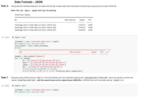 data formats json task 6 using data file