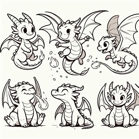 Digital Dragon Images Pack Fantasy Dragons Instant Download Etsy