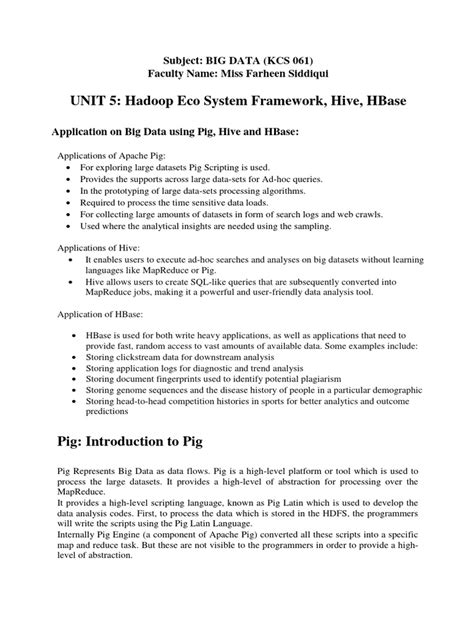Unit 5 Complete Notes Pdf Apache Hadoop Map Reduce
