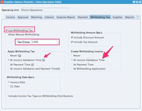 Withholding Tax Invoices In Oracle Ap Erpschools