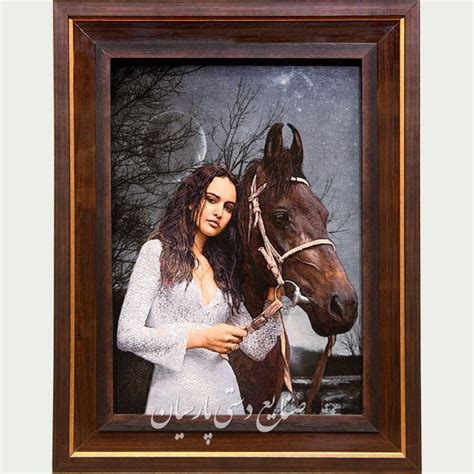 تابلو فرش دستباف اناکارنینا دختر اسب سوار