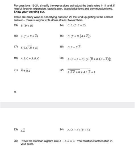 Solved For Questions Simplify The Expressions Using Chegg