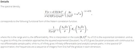 Gaussian Process Confirming The Formula For The Spectral Density Of A