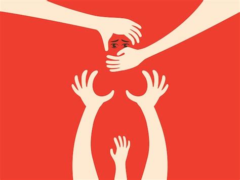 Premium Vector Silhouette Of Woman Harassment Vector Illustration