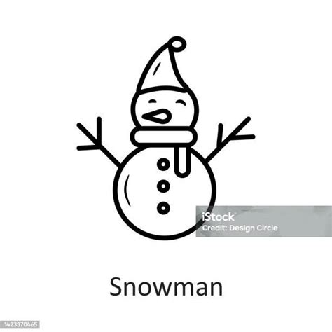 눈사람 벡터 개요 아이콘 디자인 그림입니다 흰색 배경 Eps 10 파일에 휴일 기호 겨울에 대한 스톡 벡터 아트 및 기타 이미지 겨울 계절 눈 냉동상태의 물 Istock