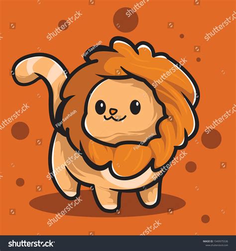 Chibi Lion Cute Cartoon Lion With Sunglasses On The Beach