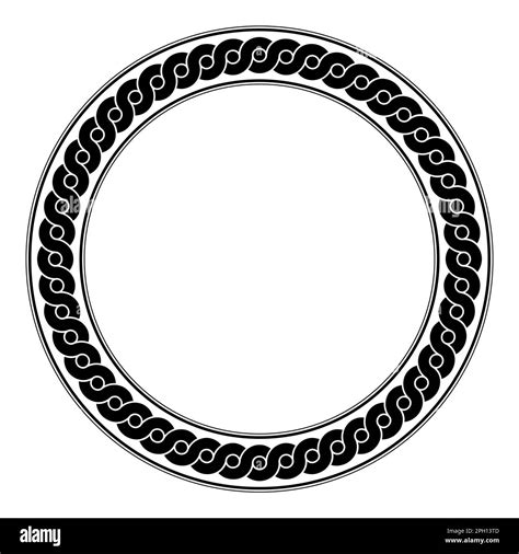 intertwined wave pattern circle frame black serpentine lines forming a circle border with