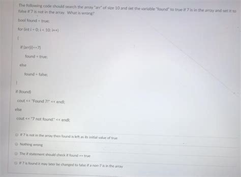 solved the following code should search the array arr of
