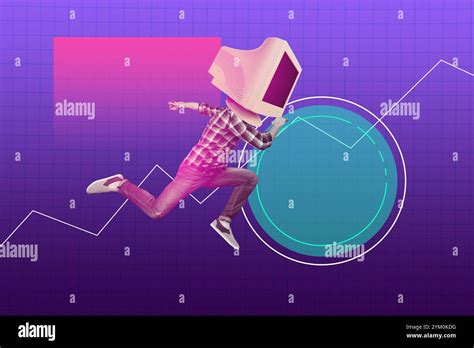 Trend Template Sketch Design 3d Photo Collage Of Graphics Stats Cyber Space Young Guy Anonymous