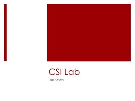 PPT CSI Lab PowerPoint Presentation Free Download ID
