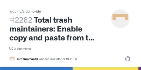 Total Trash Maintainers Enable Copy And Paste From The Serial Monitor