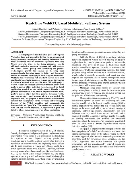 Real Time Webrtc Based Mobile Surveillance System Pdf
