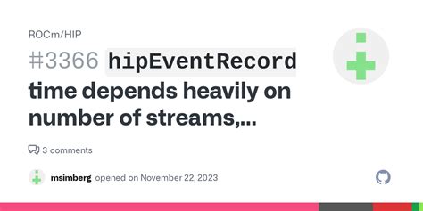 `hipeventrecord` Time Depends Heavily On Number Of Streams Synchronization And Hip Version