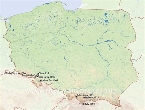 Poland Physical Map