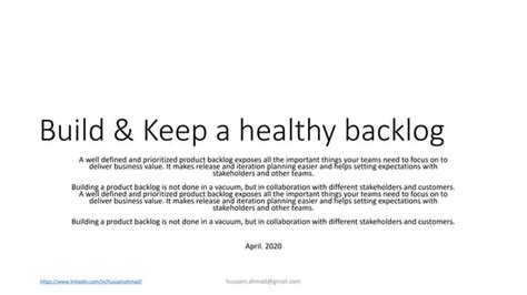 Meetup How To Build And Keep Your Product Backlog Healthy Ppt