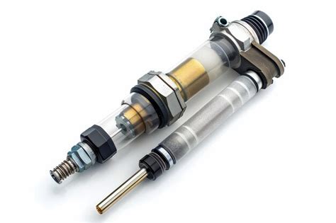 Clear Fuel Injector Displayed On A White Background Highlighting Its