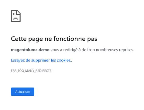 Magento2 Error Too Many Redirects When Using A New Dadabase La Page N