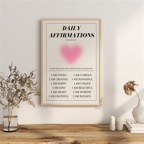 Daily Affirmations Aura Poster Affirmation Print Mental Health Poster