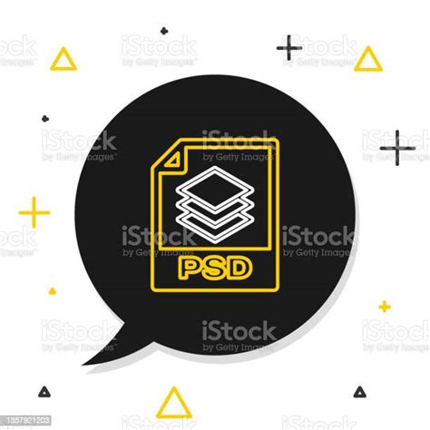 선 Psd 파일 문서입니다 흰색 배경에서 격리된 Psd 버튼 아이콘을 다운로드합니다 Psd 파일 기호입니다 다채로운 개요 개념 벡터 0명에 대한 스톡 벡터 아트 및 기타