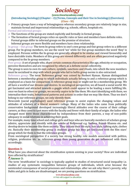 Ncert Solutions For Class 11 Sociology Chapter 2 Terms Concepts