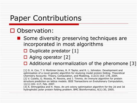 Ppt Protein Structure Prediction On A Lattice Model Via Multimodal Optimization Techniques
