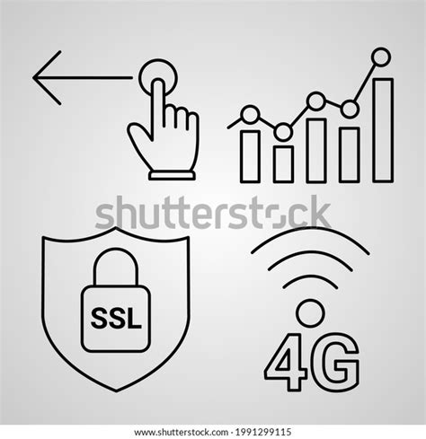 Simple Set Ui Vector Line Icons Stock Vector Royalty Free 1991299115