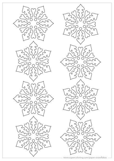 Шаблон 8 снежинок Поделки из бумаги для детей