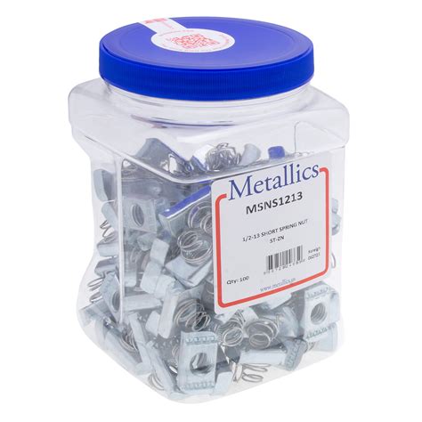 Nuts 1 2 13 Short Spring Nut St Zn Box 100 Nsi Industries