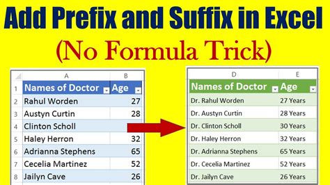 How To Add Prefix And Suffix In Excel In Hindi Youtube