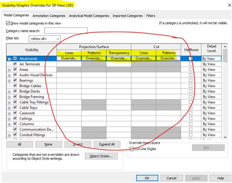 visibility graphics overrides revit mcneel forum