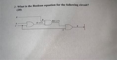Solved What Is The Boolean Equation For The Following Chegg Com