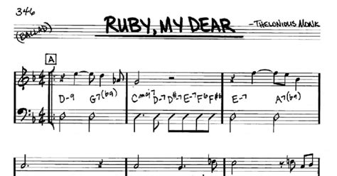 Ruby My Dear Real Book Melody And Chords Eb Instruments