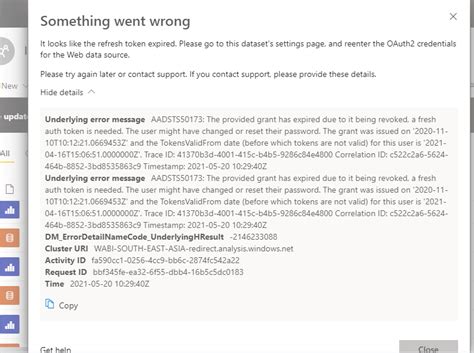 How To Handle Power Bi Data Refresh Error Refresh Token Expired