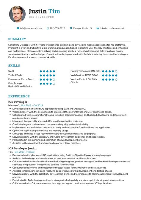 IOS Developer CV Sample In 2025 ResumeKraft