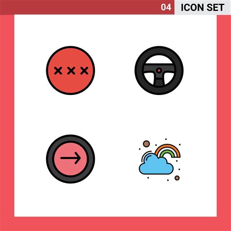 4 Filledline Flat Color Concept For Websites Mobile And Apps Password Interface Security Car