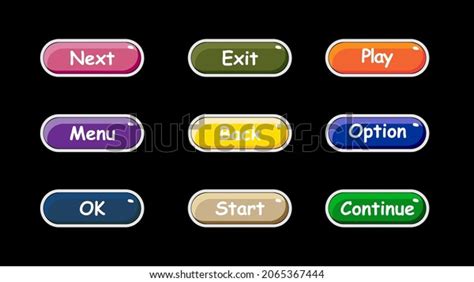 Game Ui Set Buttons Gui Build Stock Vector Royalty Free 2065367444 Shutterstock