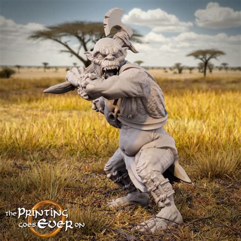3d Printable Tribal Half Troll Model C Presupported By The Printing Goes Ever On