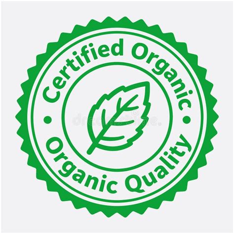 Certified Organic Quality Green Seal Logo Stock Vector Illustration
