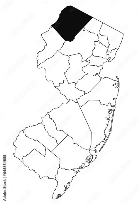 Map Of Sussex County In New Jersey State On White Background Single County Map Highlighted By