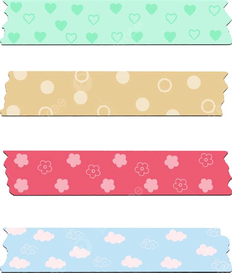 접착 테이프 귀여운 만화 패턴 컬러 테이프 아름다운 테이프 종이 Png 일러스트 및 Psd 이미지 무료 다운로드 Pngtree