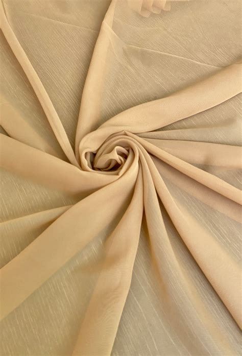 Khaki Chiffon Fabric By Yard Sheer Chiffon Cappuccino See Through