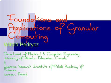Pdf Foundations And Applications Of Granular Computingfoundations And