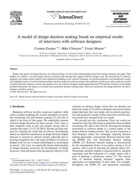 Pdf A Model Of Design Decision Making Based On Asecpscucalgarycauploadspublications