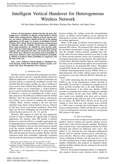 Pdf Intelligent Vertical Handover For Heterogeneous Wireless Network