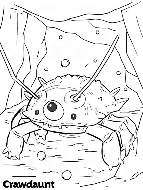 Mischievous Crawdaunt In An Underwater Cave Pokemon Coloring Pages